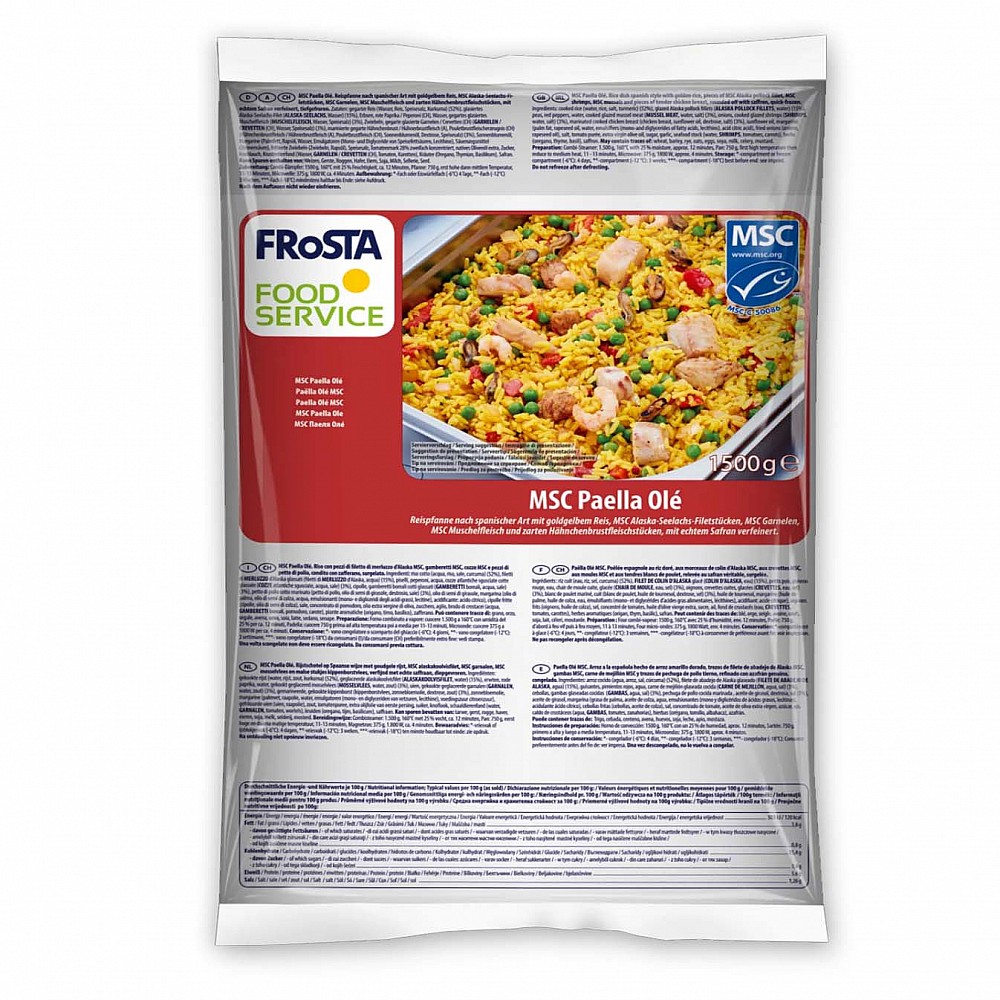 Paelja, (rīsi, Mintaja fileja, garneles, mīdijas, vistas krūtiņa) 1.5kg